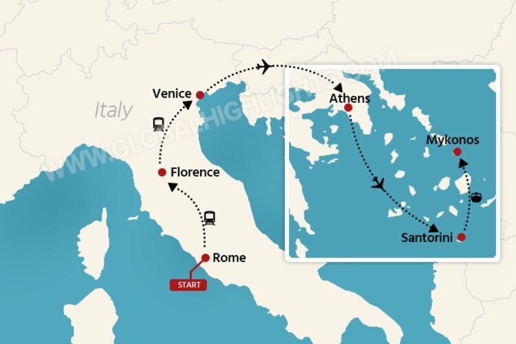 Italy and Greece: Experience History, Culture, and Beaches