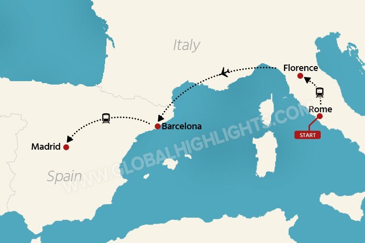 10-Day Highlights of Italy and Spain Tour