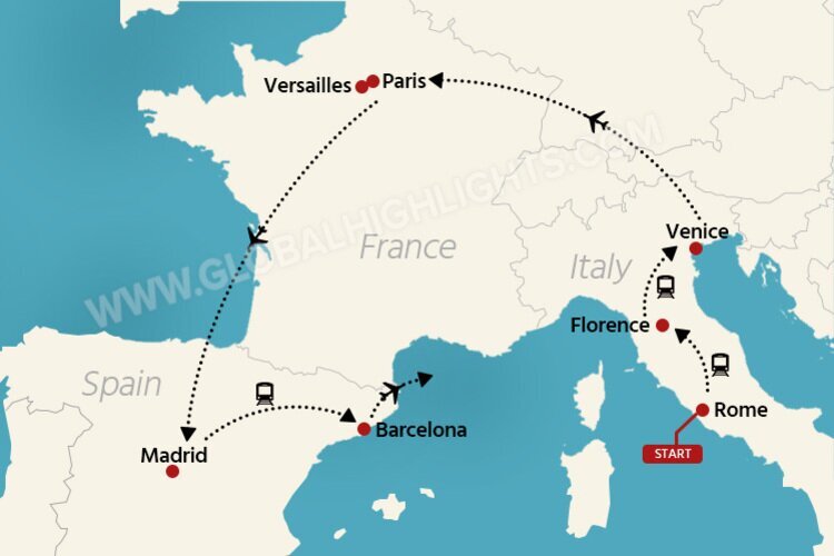 14-Day Best of Italy, France and Spain Tour