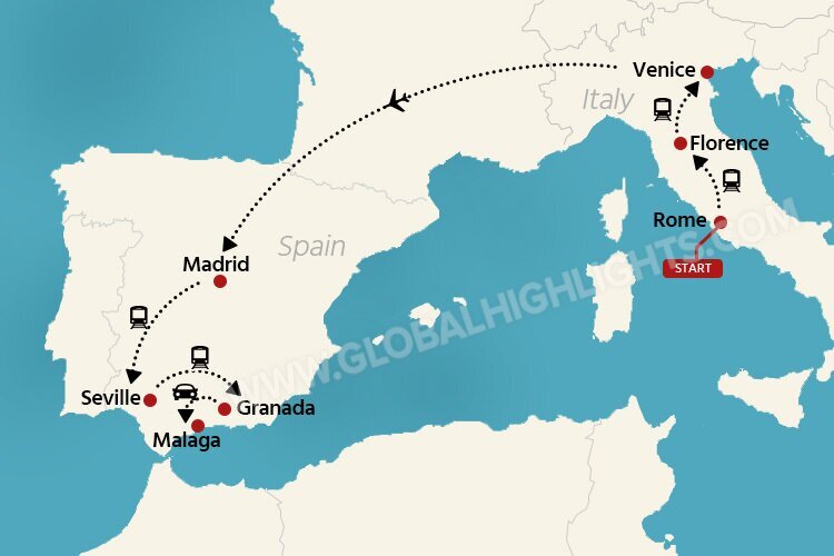 14-Day Italy and Spain Tour for Couples