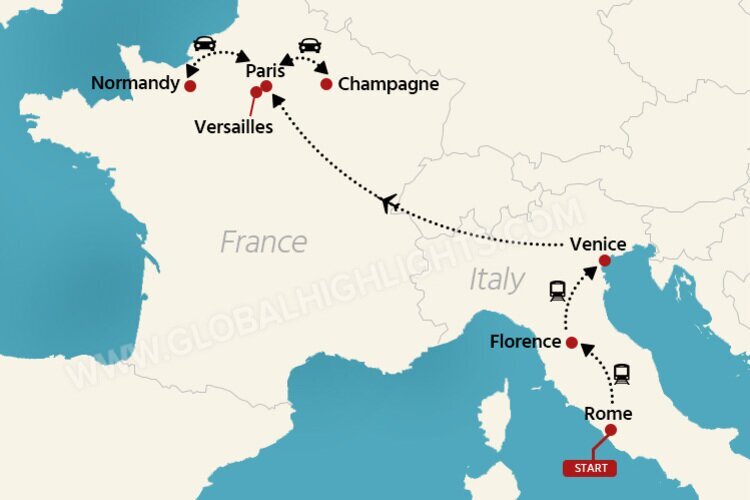 12-Day Best of Italy and France Tour